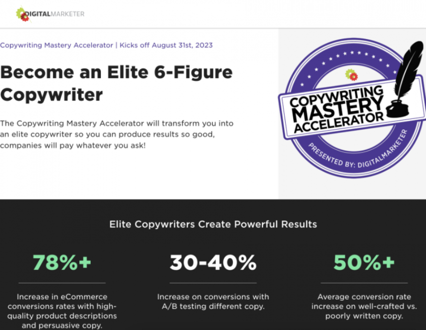 Digital Marketer – The Copywriting Mastery Accelerator – getWSOdownload – Download all the ...